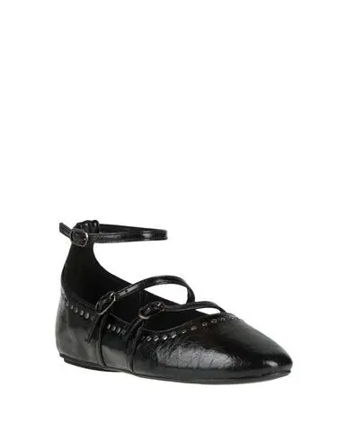 OVYE Leather Mary Jane Ballet Flats With Appliqués And Studs