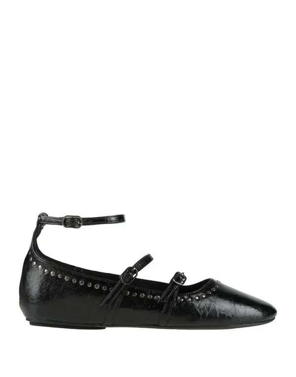 OVYE Leather Mary Jane Ballet Flats With Appliqués And Studs