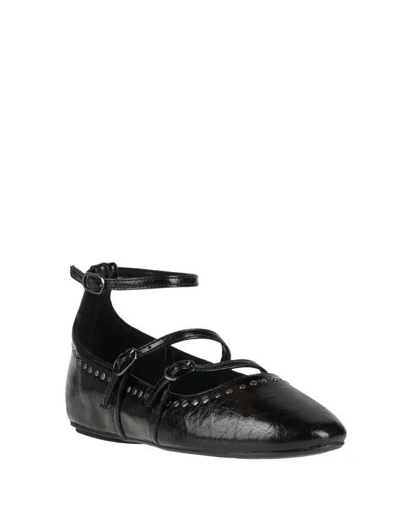 OVYE Leather Mary Jane Ballet Flats With Appliqués And Studs