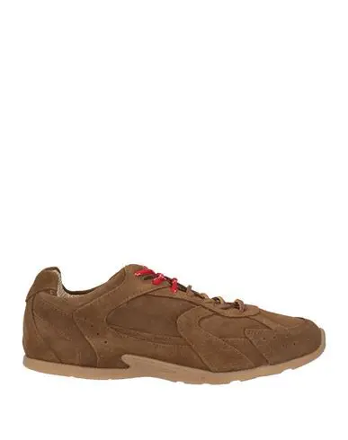 OVYE Light Brown Leather Low-top Suede Sneakers