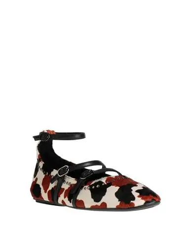 OVYE Ballet Flats In Cow Leather With Animal Print