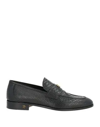 Roberto Cavalli Crocodile-effect Calfskin Loafers