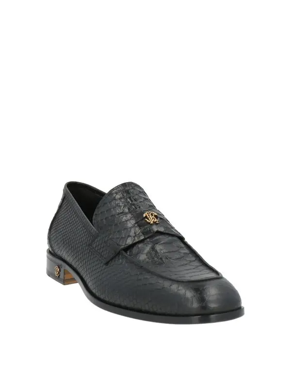 Roberto Cavalli Crocodile-effect Calfskin Loafers