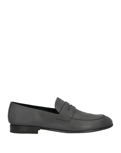 Giorgio Armani Leather Penny Loafers - Charcoal