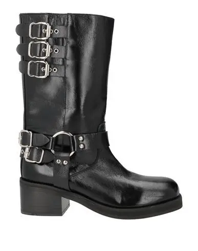 ANIYE BY Leather Buckled Block Heel Boots