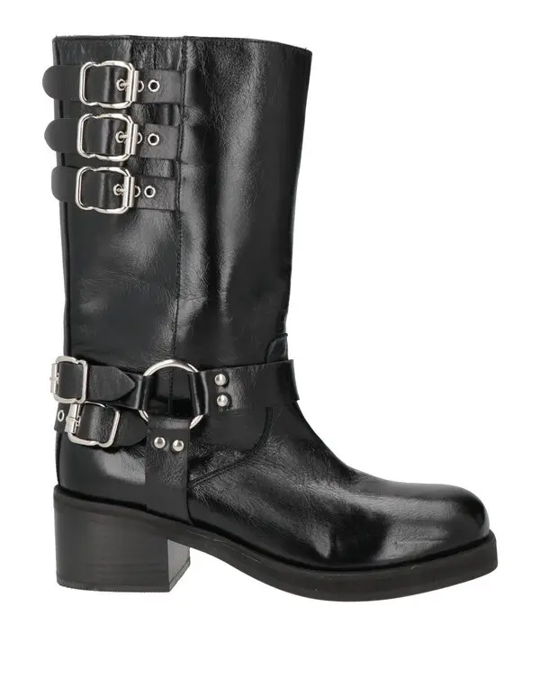 ANIYE BY Leather Buckled Block Heel Boots