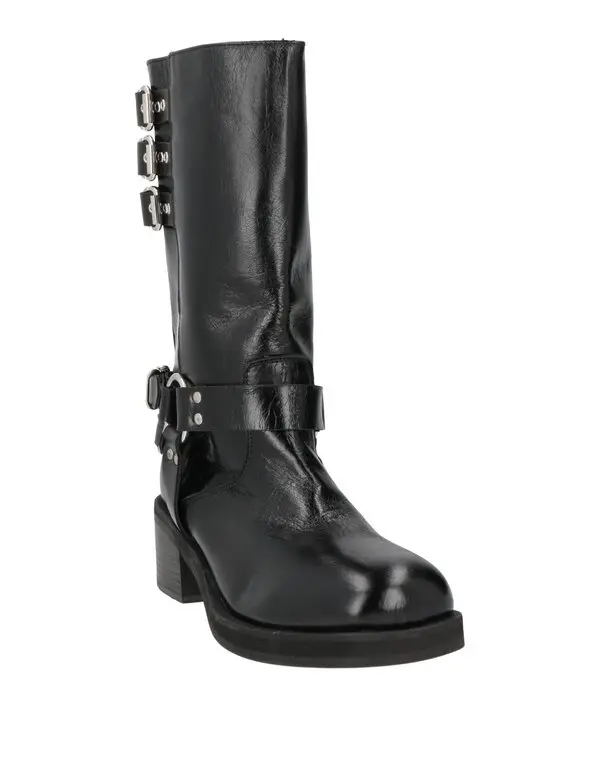 ANIYE BY Leather Buckled Block Heel Boots