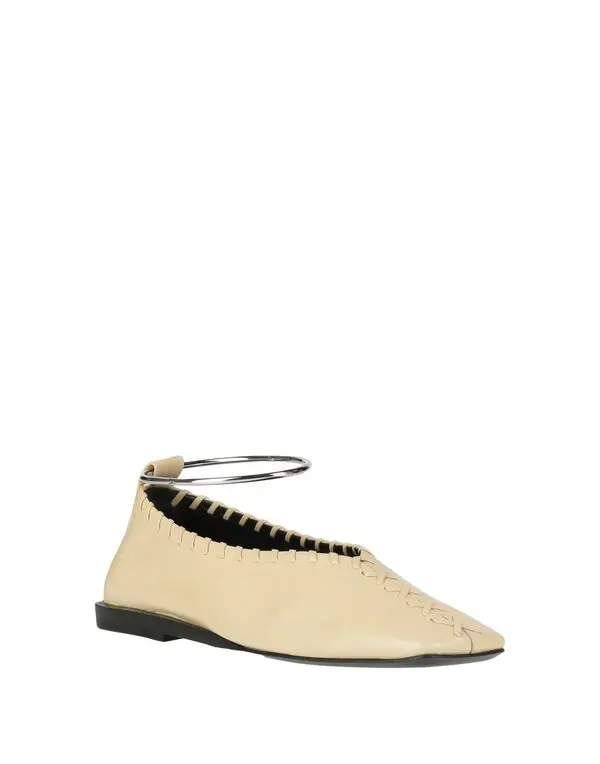 JIL SANDER Ballet Flats In Calfskin - White