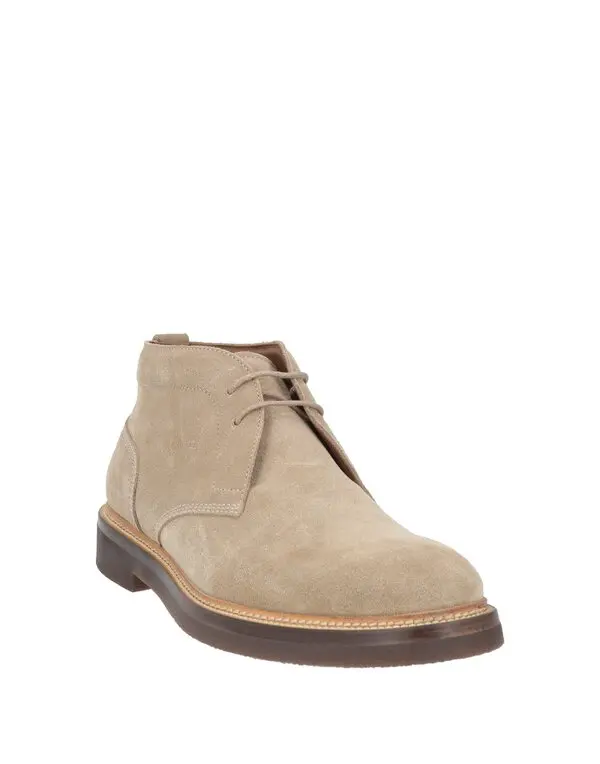 Dunhill Leather Ankle Boots - Beige