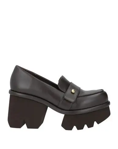 PALOMA BARCELO Chocolate Leather Loafers - Brown