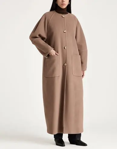 ALYSI Light Brown Virgin Wool Blend Coat