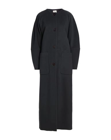 ALYSI Light Brown Virgin Wool Blend Coat - Charcoal