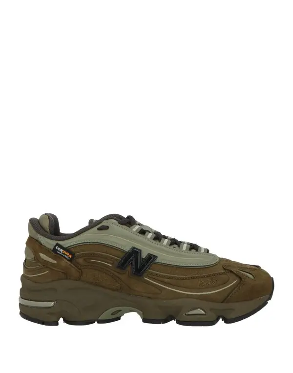 NEW BALANCE Military Leather & Textile Low-top Sneakers - Green