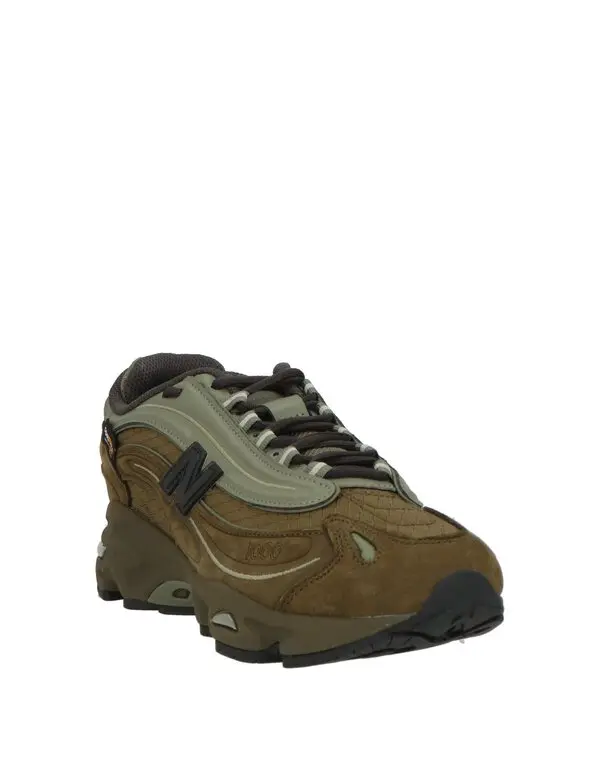 NEW BALANCE Military Leather & Textile Low-top Sneakers - Green