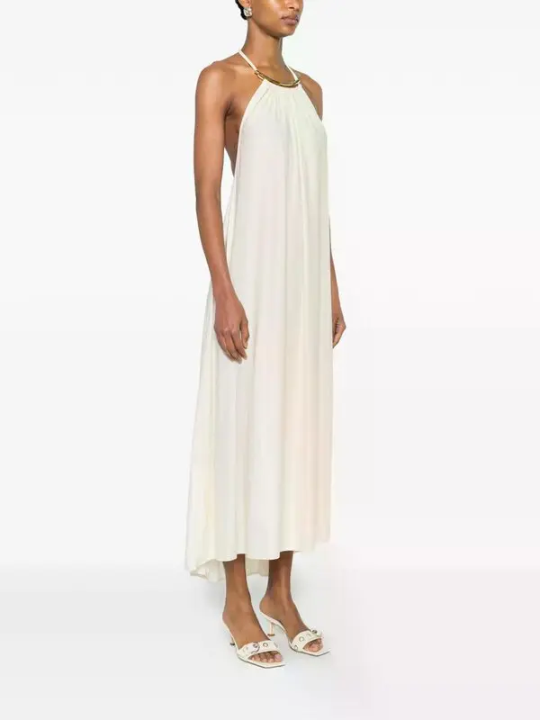 AGUA DE COCO Halterneck Midi Dress