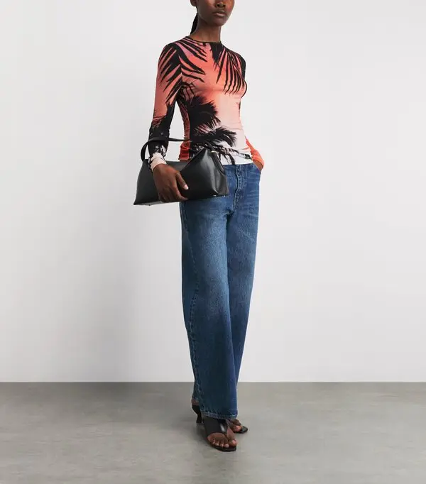 FRAME The Bow High-rise Barrel-leg Jeans - Blue