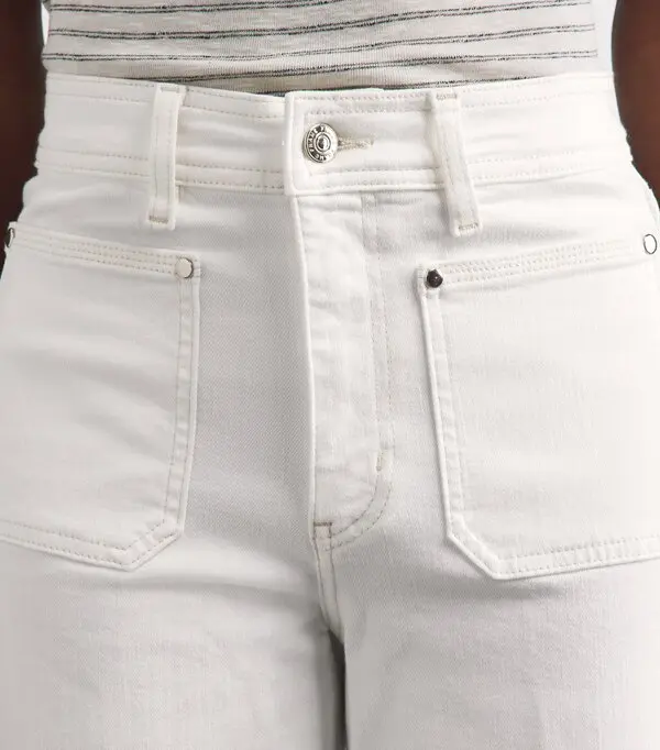 FRAME Le Slim Palazzo High-rise Wide-leg Jeans - White