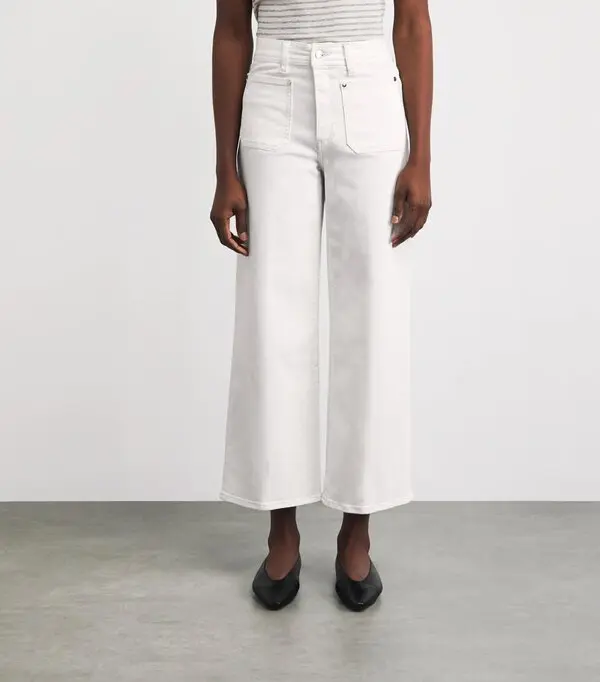 FRAME Le Slim Palazzo High-rise Wide-leg Jeans - White