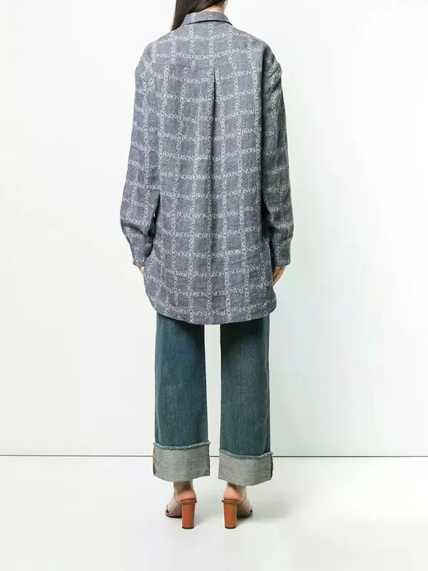 JW Anderson Logo Grid Tunic Linen Shirt