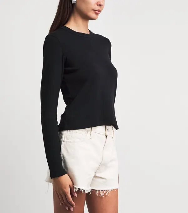 MOTHER Cotton Ribbed Long-sleeve T-shirt