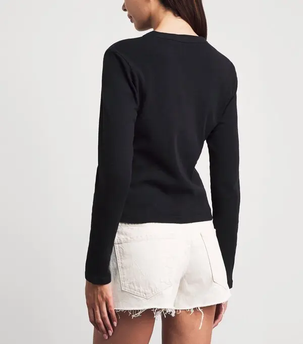MOTHER Cotton Ribbed Long-sleeve T-shirt