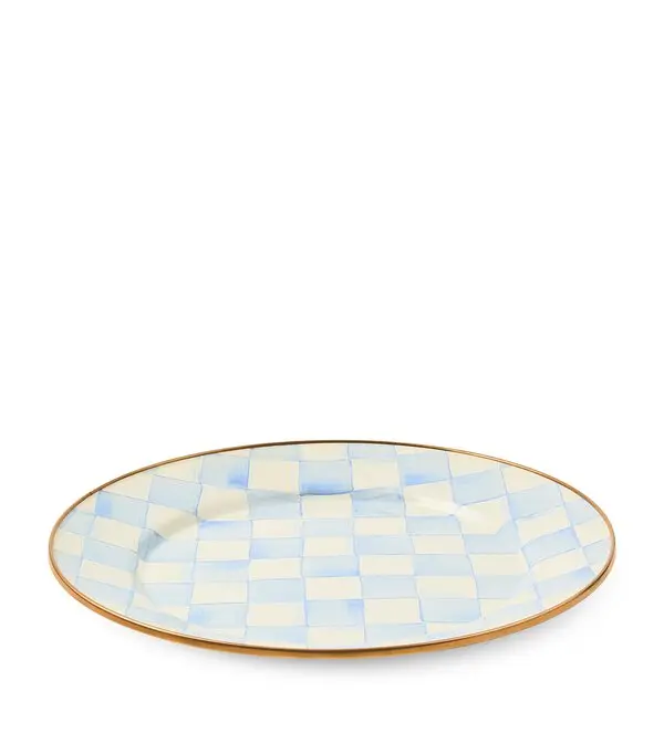 MACKENZIE-CHILDS Sky Check Dinner Plate - Blue