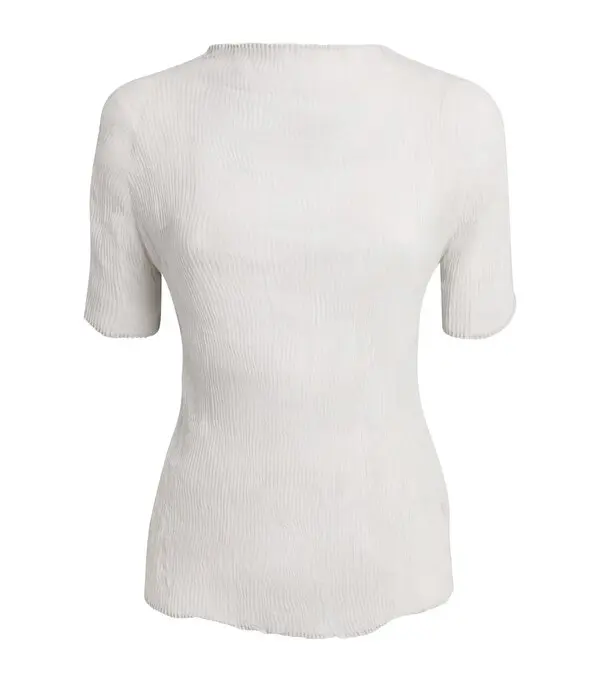 Issey Miyake Chiffon Twist High Neck Top - Grey