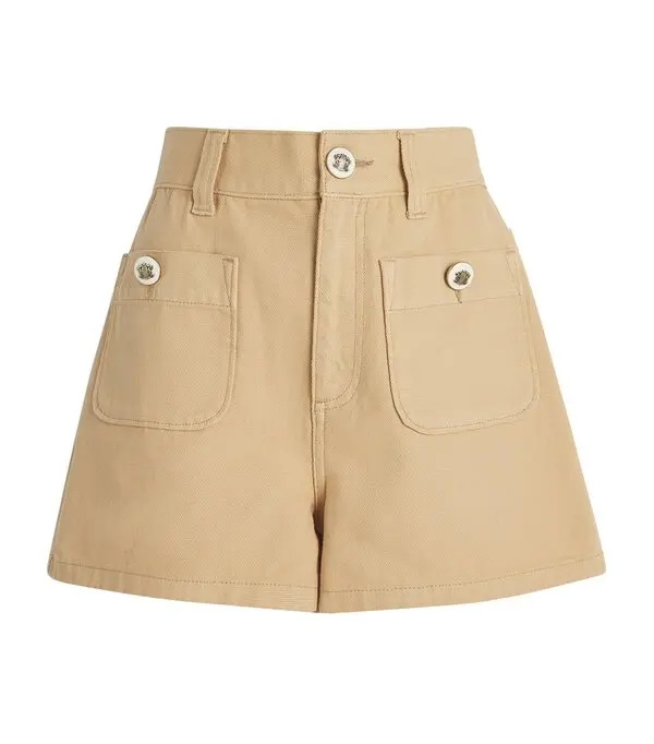 Sandro Dyed Denim Shorts - Beige