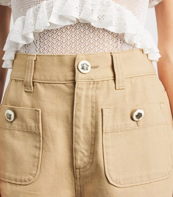Sandro Dyed Denim Shorts - Beige