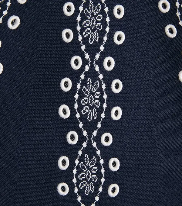 Sandro Knitted Embroidered Mini Dress - Blue