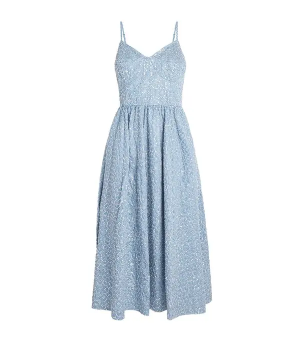 Sandro Sequined Striped Midi Dress