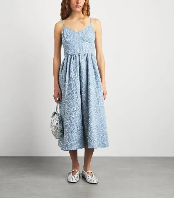 Sandro Sequined Striped Midi Dress