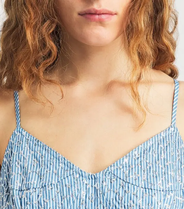 Sandro Sequined Striped Midi Dress