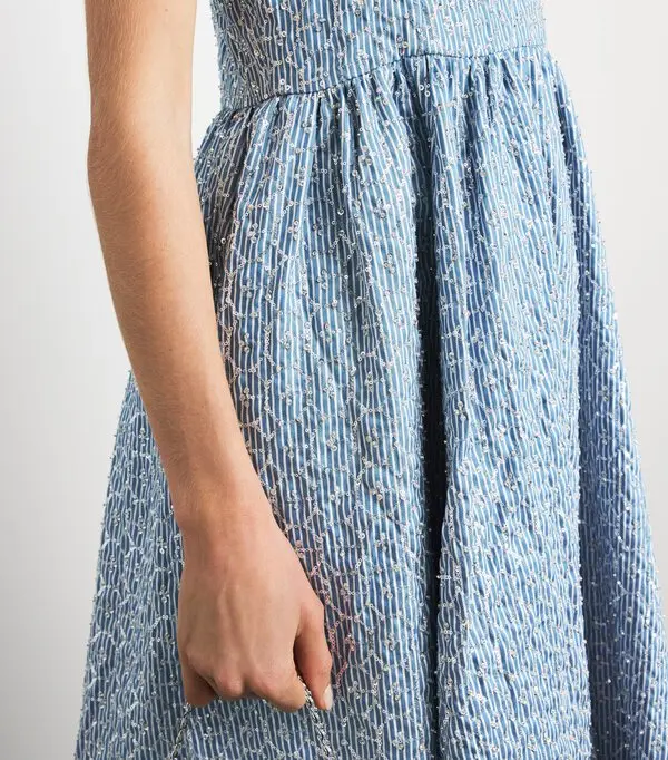 Sandro Sequined Striped Midi Dress