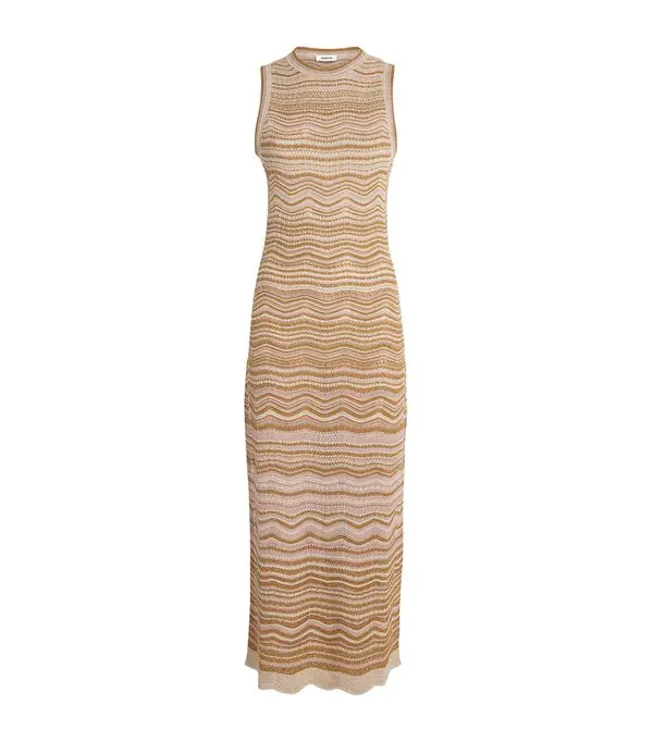 Sandro Sleeveless Knitted Midi Dress - Brown