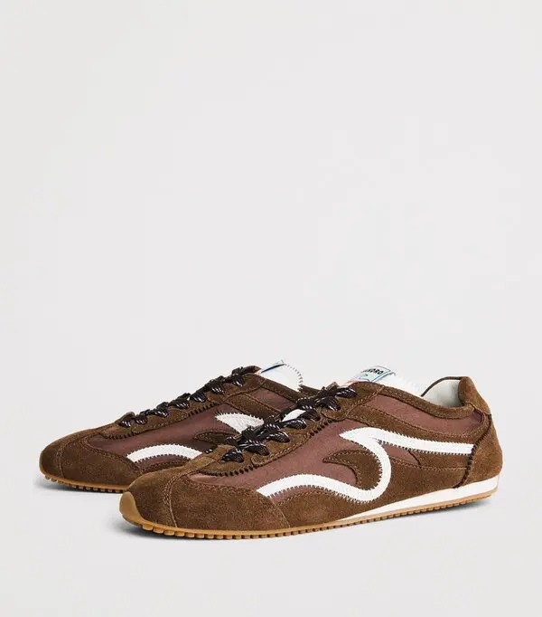 Sandro Suede Light Wave Sneakers - Brown