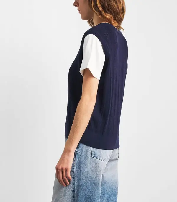 Sandro Pointelle Knit Layered Sweater