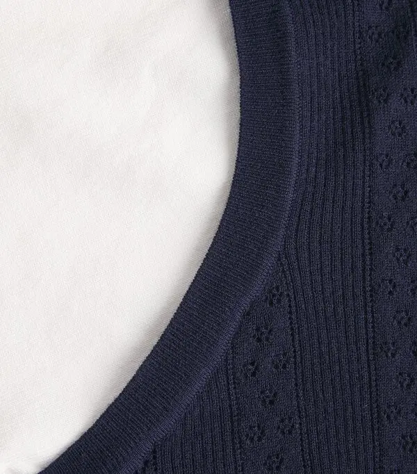 Sandro Pointelle Knit Layered Sweater