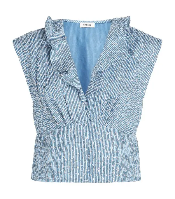 Sandro Sequined Stripe Top