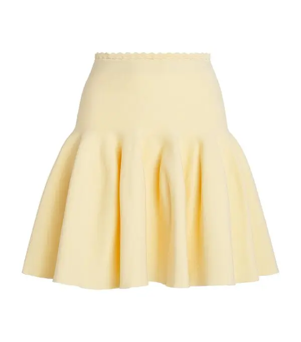 Sandro Knitted Skater Mini Skirt - Beige