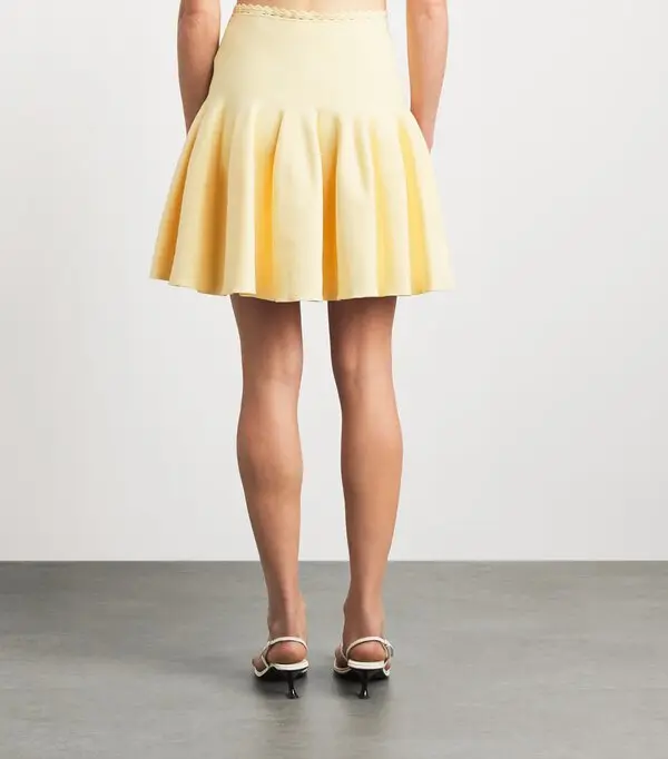 Sandro Knitted Skater Mini Skirt - Beige