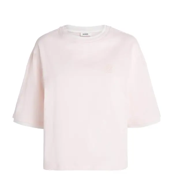 Sandro Layered Cotton T-shirt - Pink