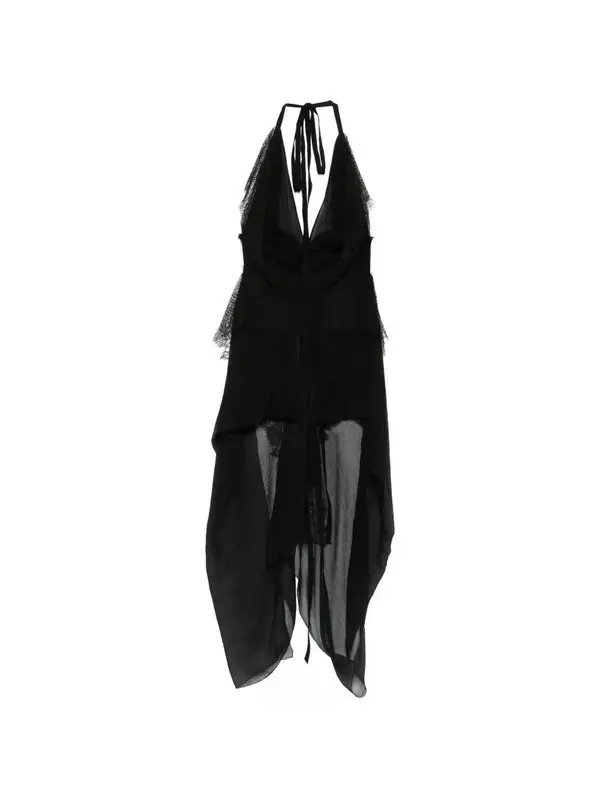 ANN DEMEULEMEESTER Lace Trim Halter Neck Top