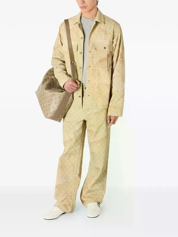 MARINE SERRE Moon Print Faded Jeans