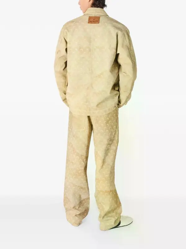 MARINE SERRE Moon Print Faded Jeans