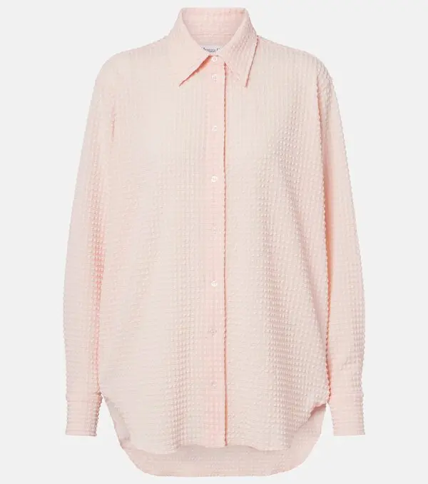 Hunza G Checked Seersucker Shirt - Pink