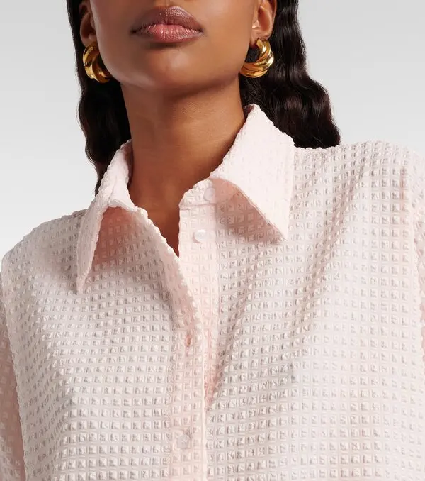 Hunza G Checked Seersucker Shirt - Pink