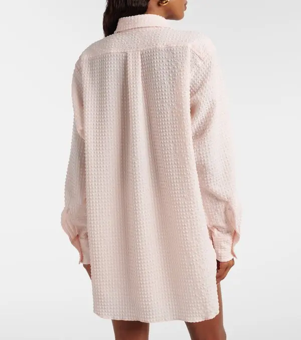 Hunza G Checked Seersucker Shirt - Pink