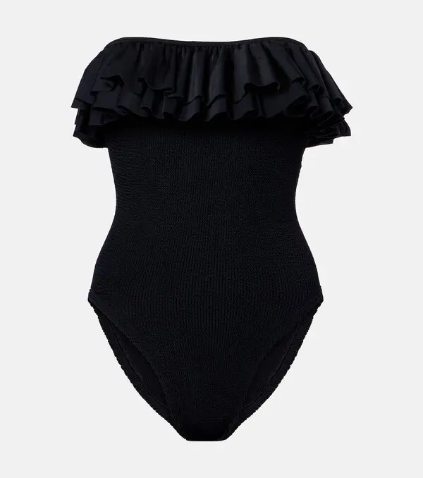 Hunza G Eloise Ruffled Swimsuit - Black