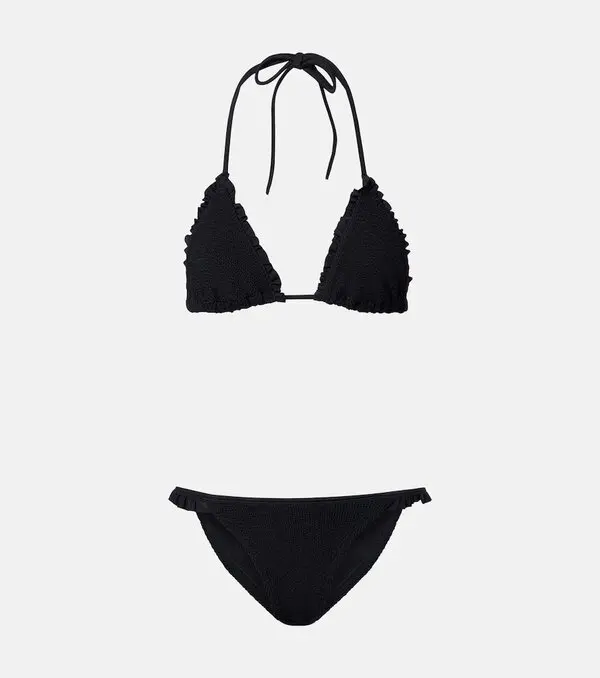 Hunza G Naomi Ruffled Bikini - Black